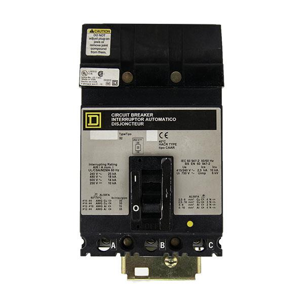 Square D FA36070CBA 3 Pole 70 Amp 600v Circuit Breaker
